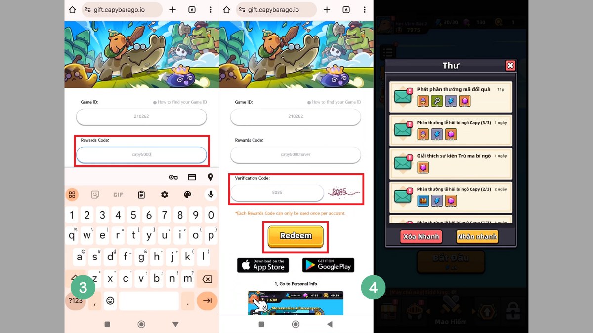 Full code Capybara Go mới nhất 11/2025 giá trị, cách nhập
